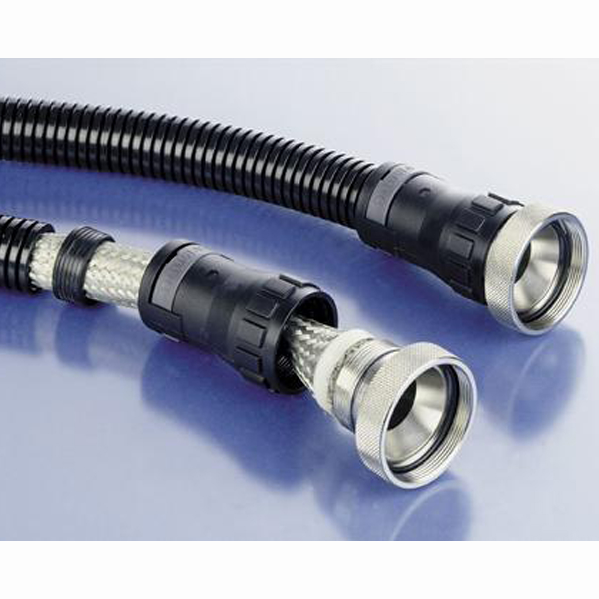 High quality metal braids provide for electromagnetic shielding