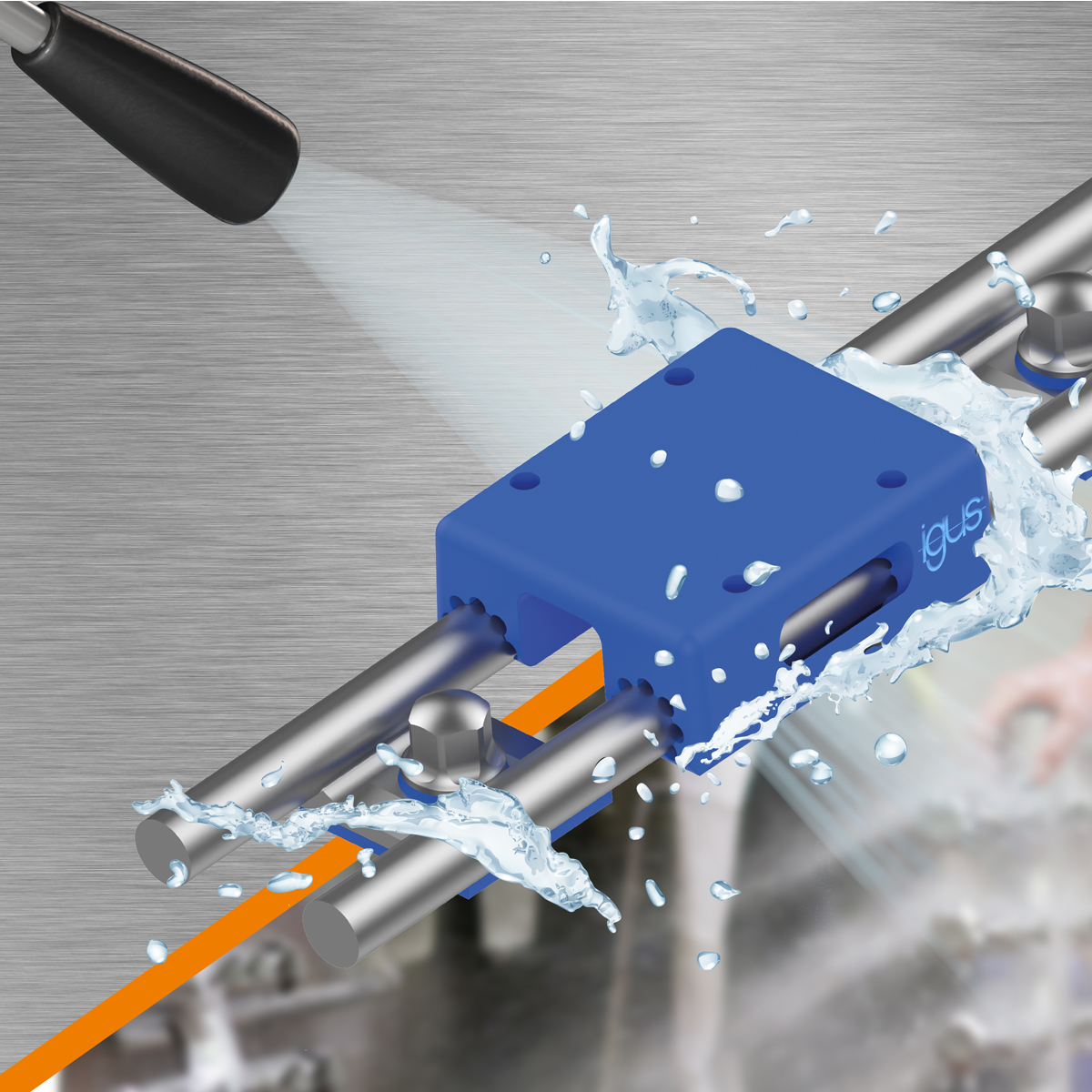 For fast cleaning, igus has developed a linear guide in hygienic design ...